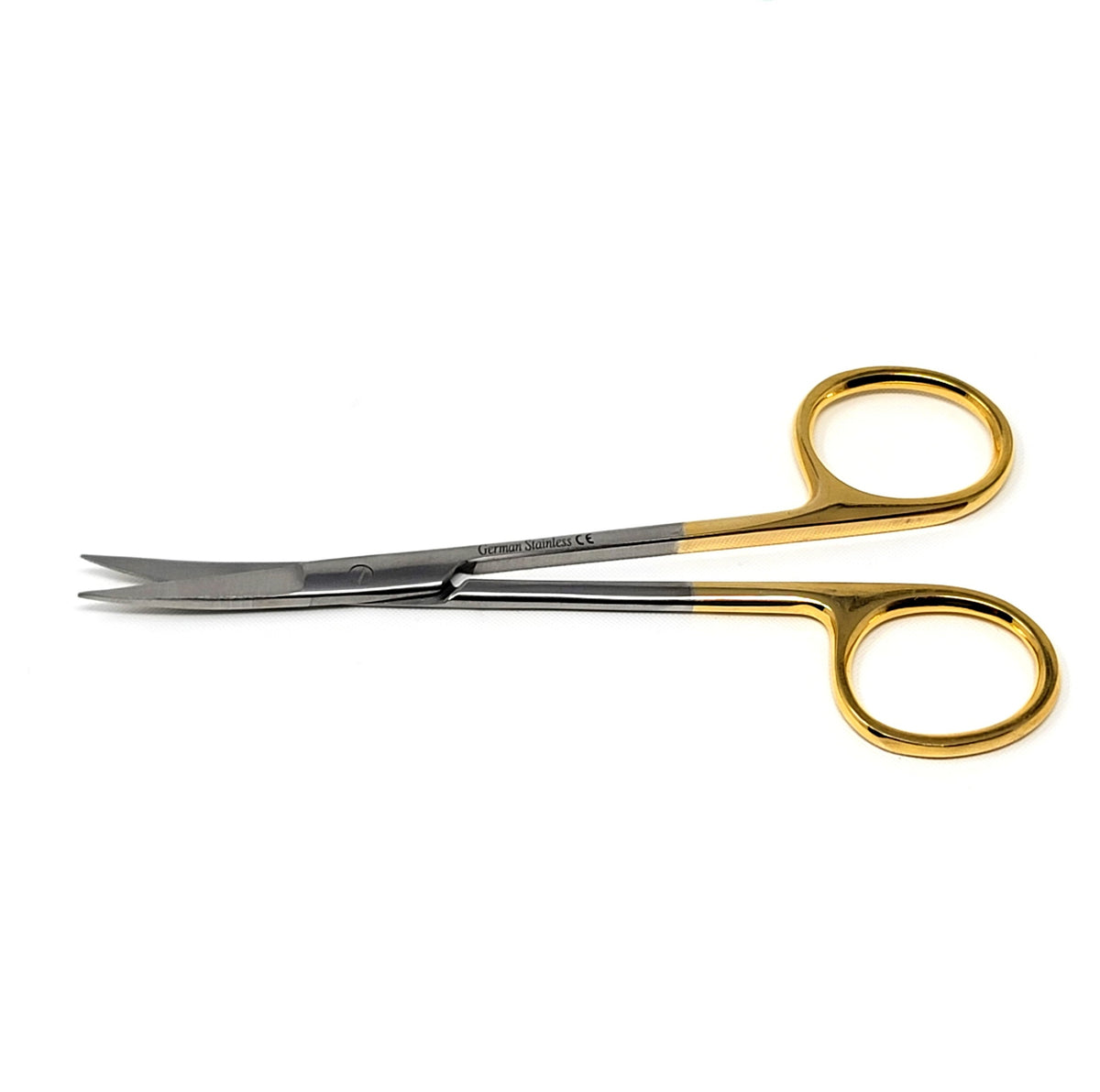 Gold Handle Dissecting Iris Sharp Fine Point Scissors 4.5", Curved, St ...
